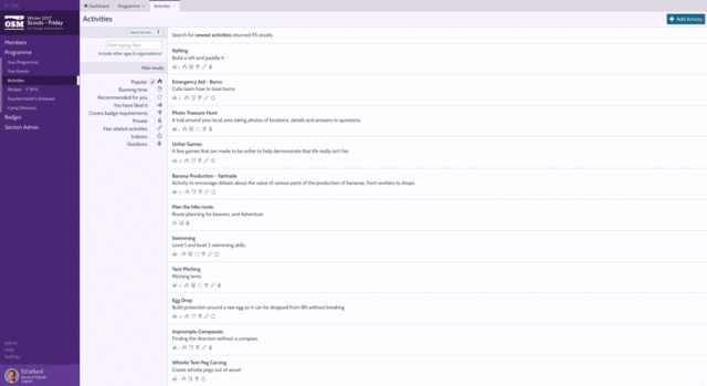 Online Scout Manager: Home